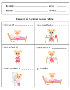 Atividades Sobre Horas em Inglês | BAIXE GRÁTIS | - Inglês Treinando